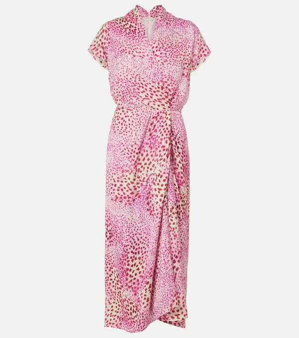 Dries Van Noten Printed Satin Midi Dress - Pink