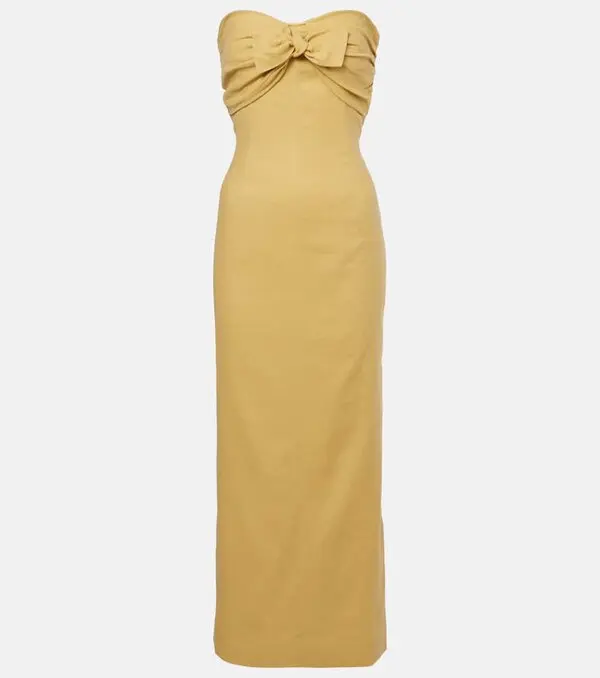 Tove Rahel Linen And Cotton-blend Maxi Dress - Beige