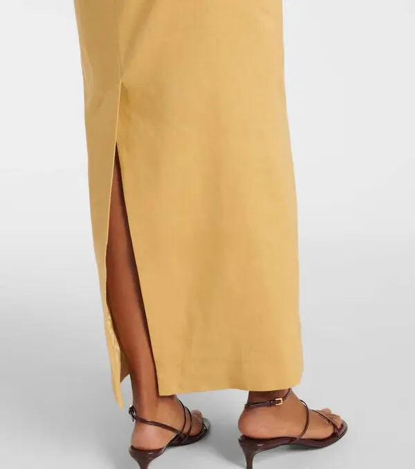 Tove Rahel Linen And Cotton-blend Maxi Dress - Beige