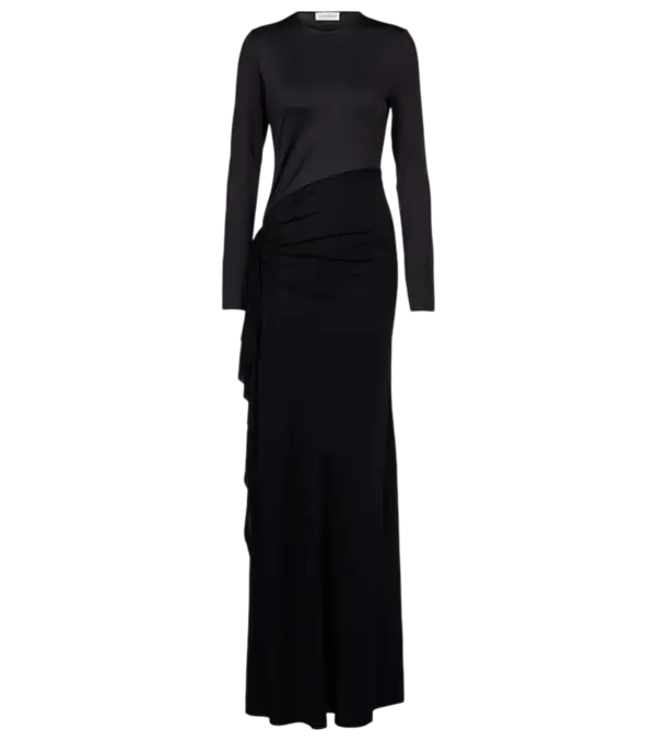 Victoria Beckham Gathered Jersey Gown - Black