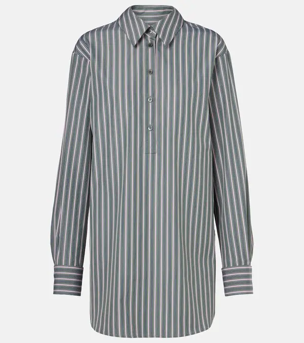 Dries Van Noten Striped Cotton Shirt - Green