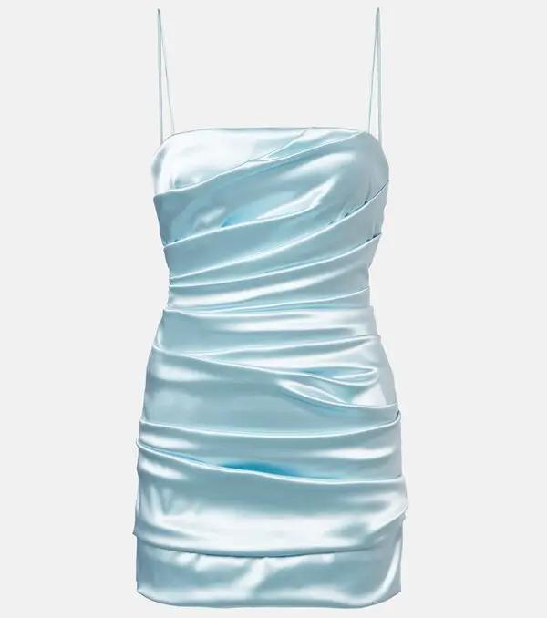 Dolce & Gabbana Ruched Satin Minidress - Blue