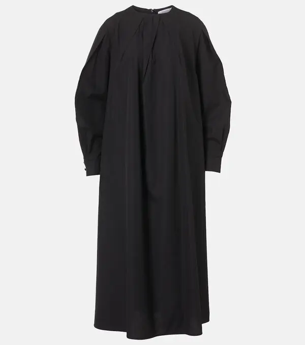 Max Mara Liriche Cotton Poplin Midi Dress - Black