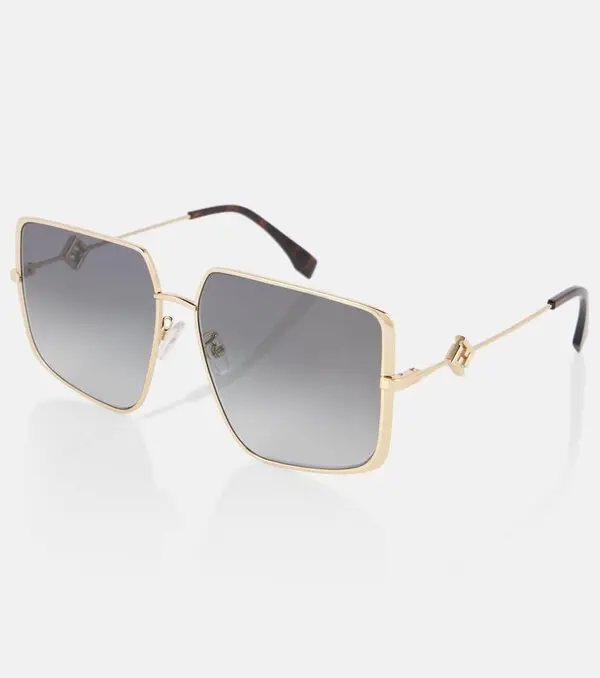 Fendi Square Frame Sunglasses - Gold