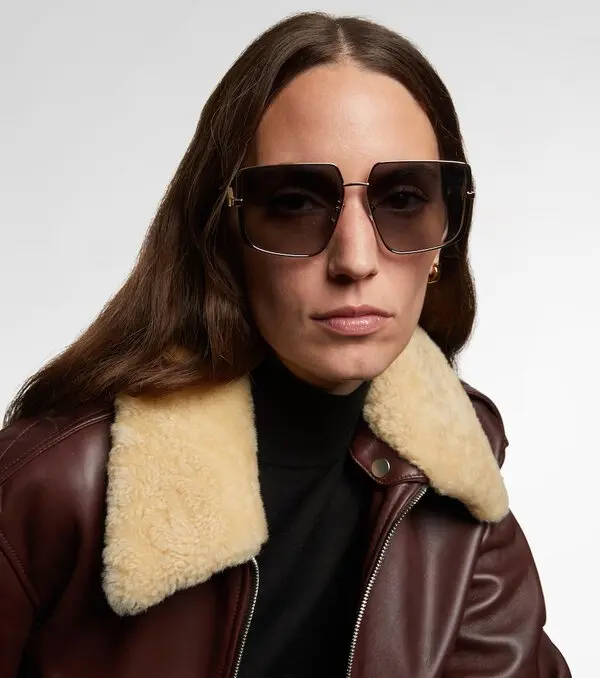 Fendi Square Frame Sunglasses - Gold