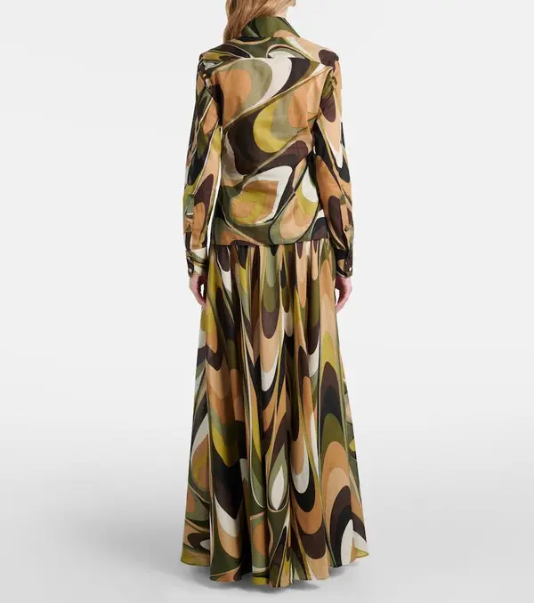 Emilio Pucci Onde Cotton Muslin Shirt - Green