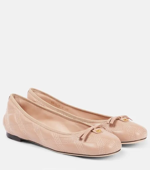 Valentino Garavani Quiltie Leather Ballet Flats - Pink