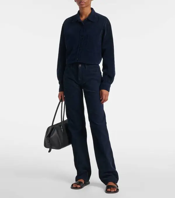 THE ROW Nesson Cotton Corduroy Shirt - Blue