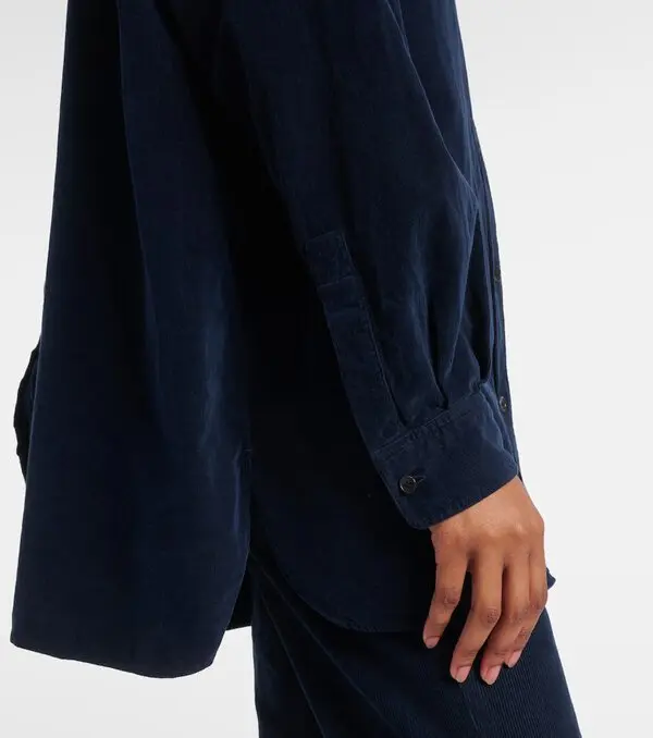 THE ROW Nesson Cotton Corduroy Shirt - Blue