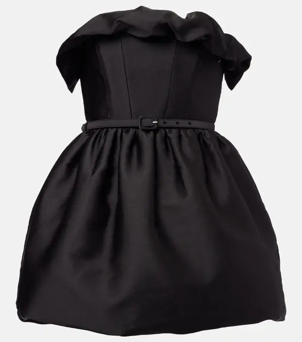 Roland Mouret Ruffled Draped Strapless Mini Dress - Black