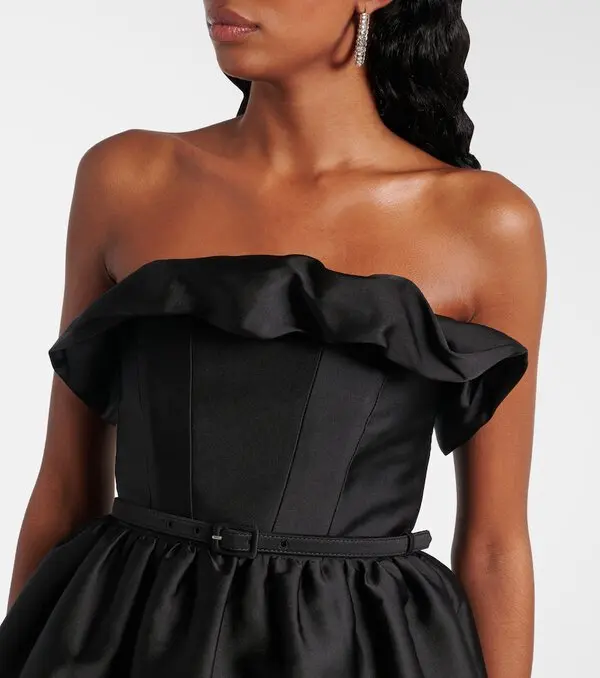 Roland Mouret Ruffled Draped Strapless Mini Dress
