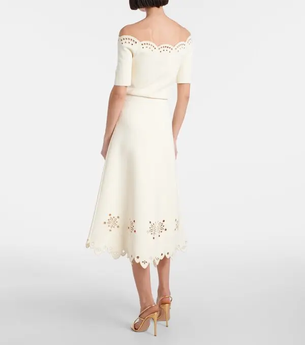 Altuzarra Melly Scalloped Crêpe Midi Skirt
