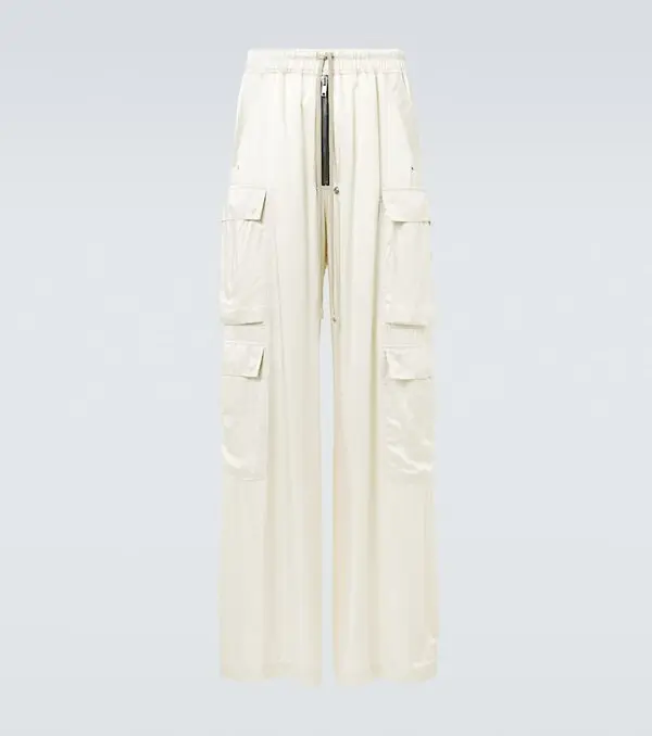 Rick Owens Cargobelas Wide Leg Pants - White