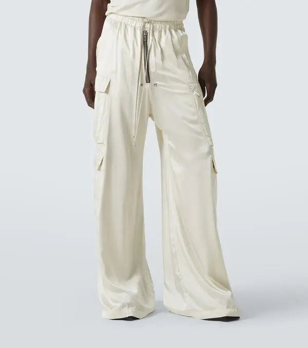 Rick Owens Cargobelas Wide Leg Pants - White