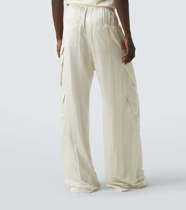 Rick Owens Cargobelas Wide Leg Pants - White