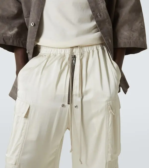 Rick Owens Cargobelas Wide Leg Pants - White