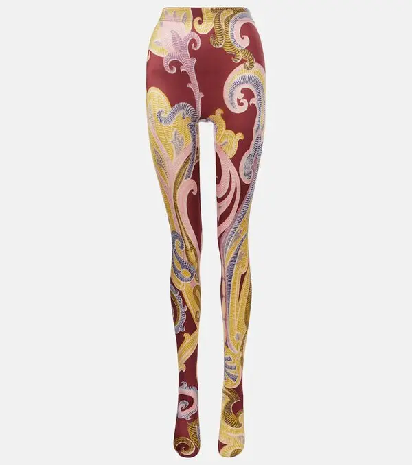 Wolford X Etro Satin De Luxe Paisley Tights - Multicoloured