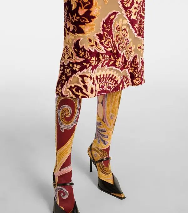 Wolford X Etro Satin De Luxe Paisley Tights - Multicoloured