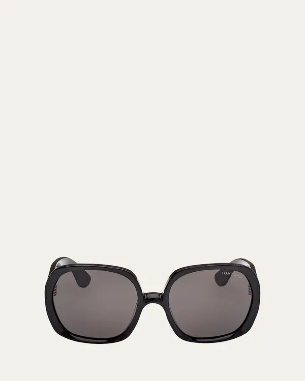 TOM FORD Saffron Acetate Round Sunglasses - Sblksmk