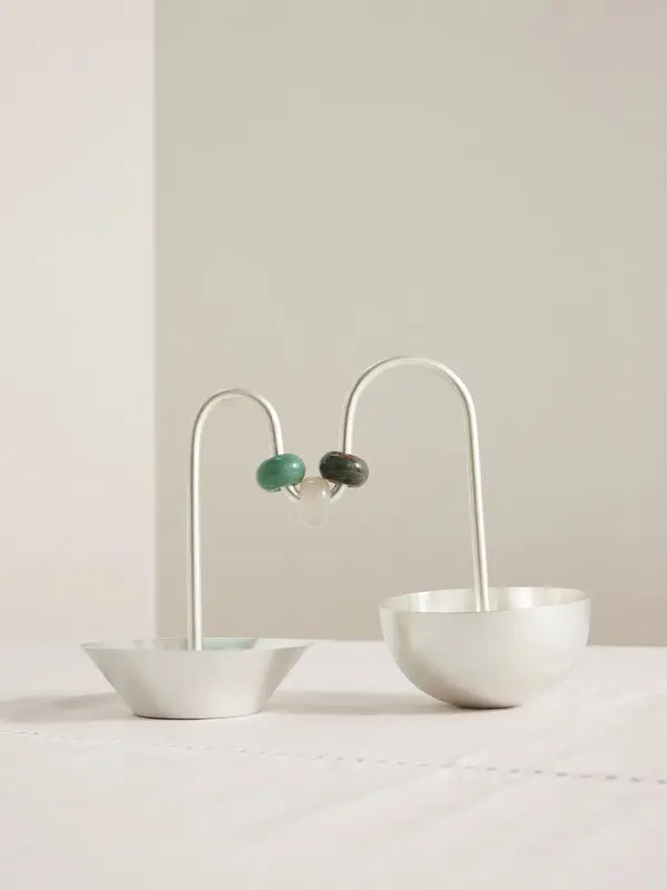 NATALIA CRIADO Plated And Quartz Bowls - Silver