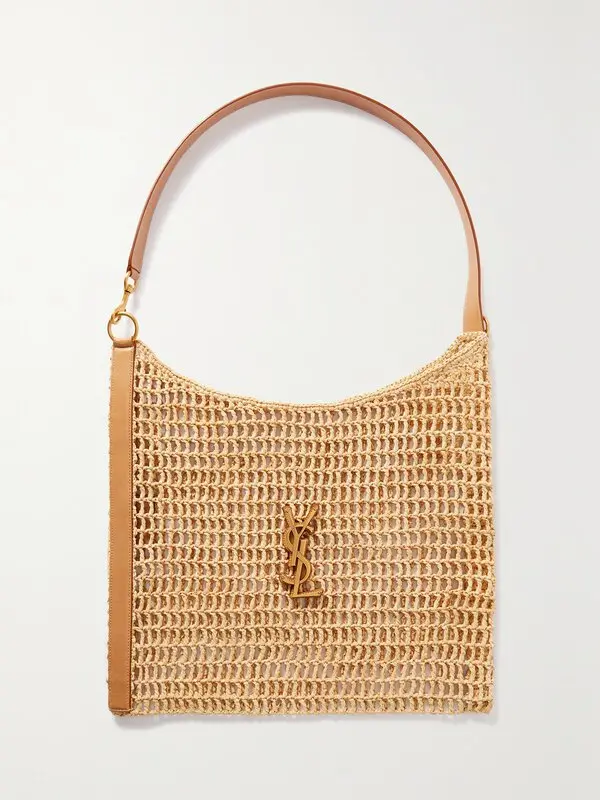 Saint Laurent Oxalis Raffia Shoulder Bag - Neutrals