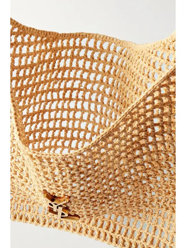 Saint Laurent Oxalis Raffia Shoulder Bag - Neutrals