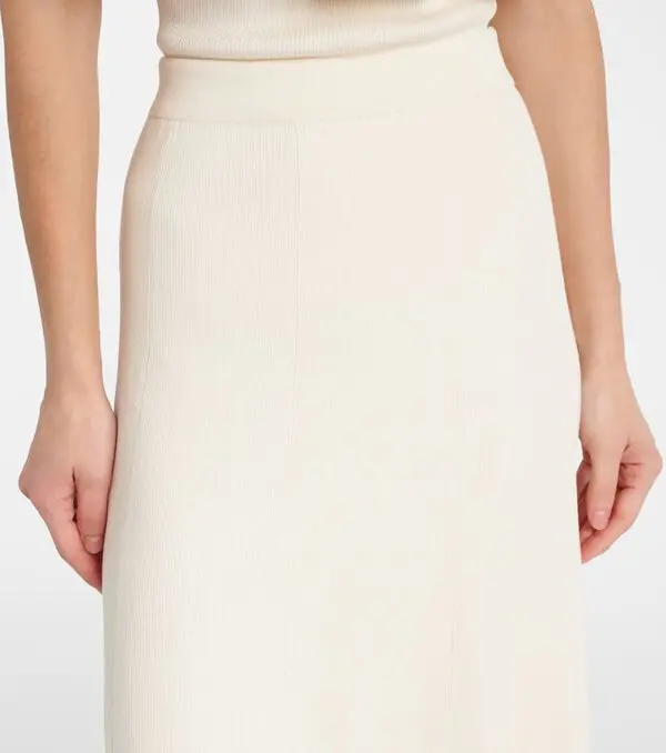Zimmermann Illuminate Pleated Ribbed-knit Midi Skirt