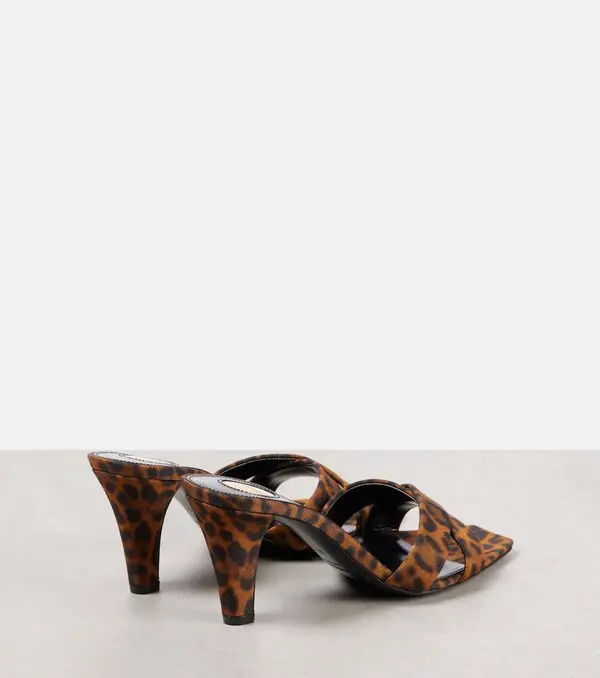 Saint Laurent Jill 75 Leopard-print Mules