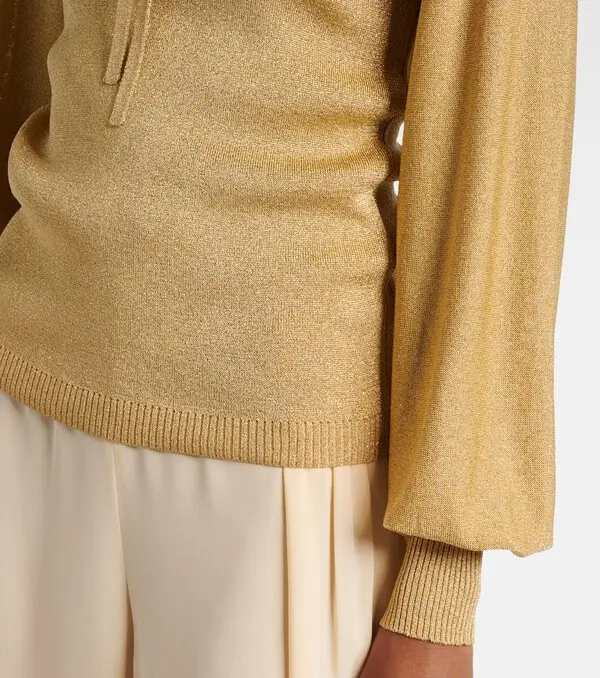 Valentino Garavani Ruffled Lame Sweater