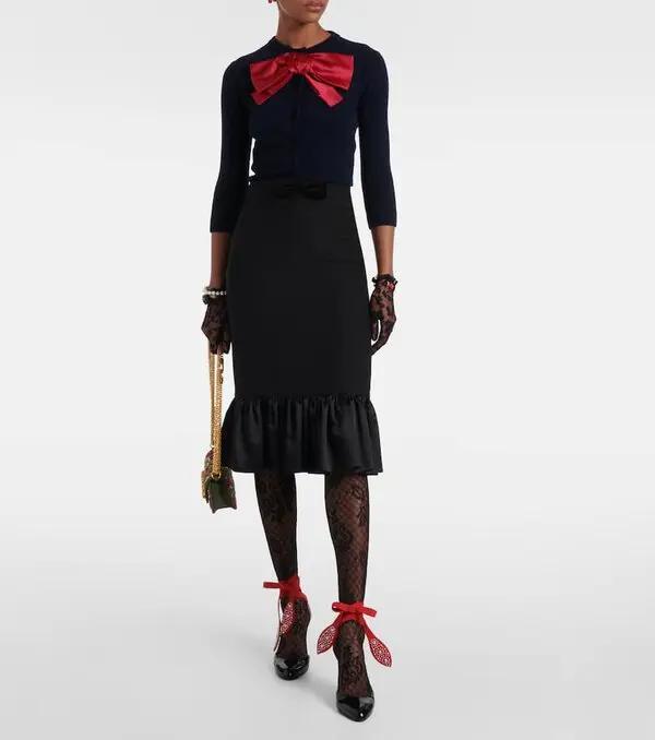 Valentino Garavani Bow-detail Wool Cardigan