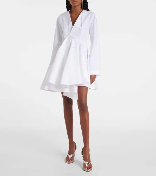 Alaïa Asymmetric Cotton Minidress