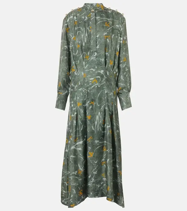Altuzarra Felicia Studded Silk Maxi Dress - Green