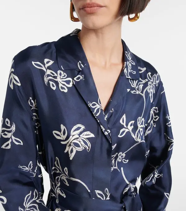 Max Mara Timeo Printed Twill Wrap Dress