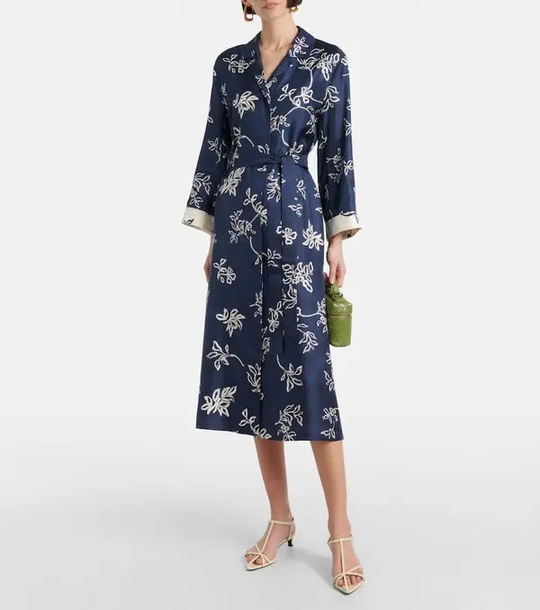 Max Mara Timeo Printed Twill Wrap Dress