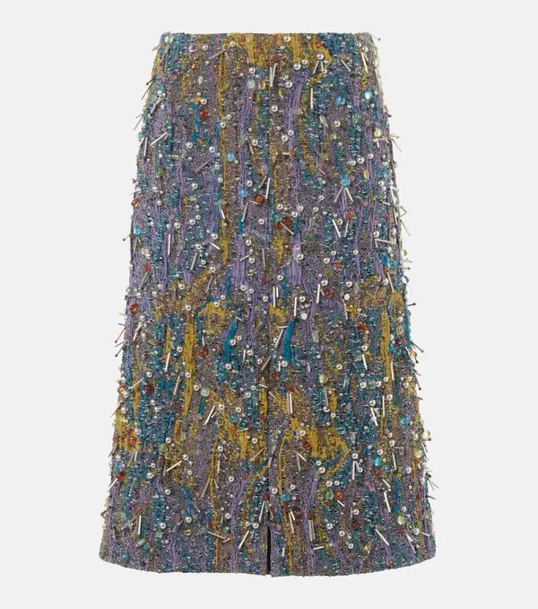 Dries Van Noten Embellished Pencil Skirt