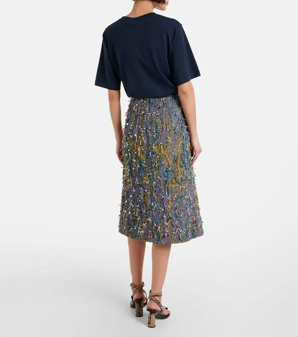 Dries Van Noten Embellished Pencil Skirt