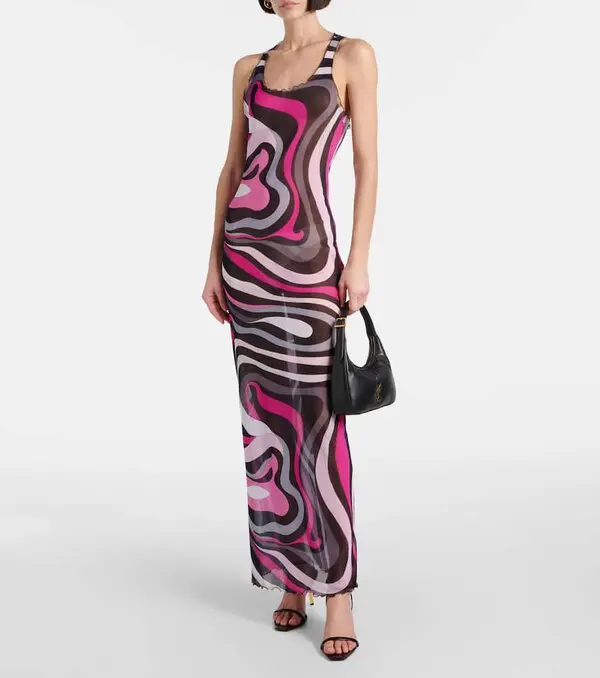 Emilio Pucci Marmo Tulle Maxi Dress