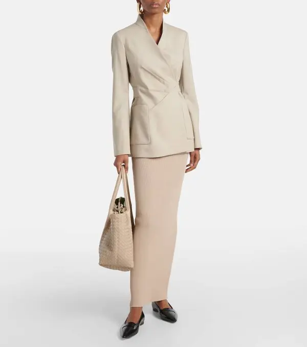 Max Mara Nereo Wool, Mohair, And Silk Blazer - Beige