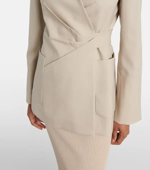 Max Mara Nereo Wool, Mohair, And Silk Blazer - Beige