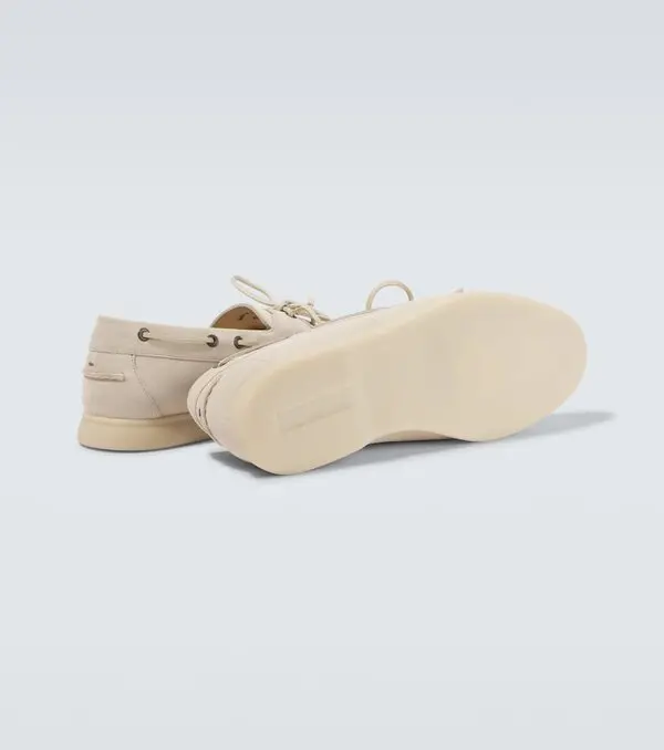 Loro Piana Sea-sail Walk Suede Boat Shoes - Beige