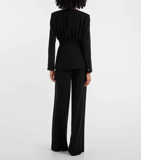 Max Mara Gradi Draped Crepe Jacket - Black