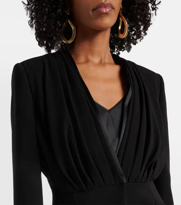Max Mara Gradi Draped Crepe Jacket - Black