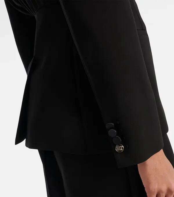 Max Mara Gradi Draped Crepe Jacket - Black