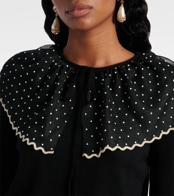 Valentino Garavani Tulle-trimmed Wool Sweater
