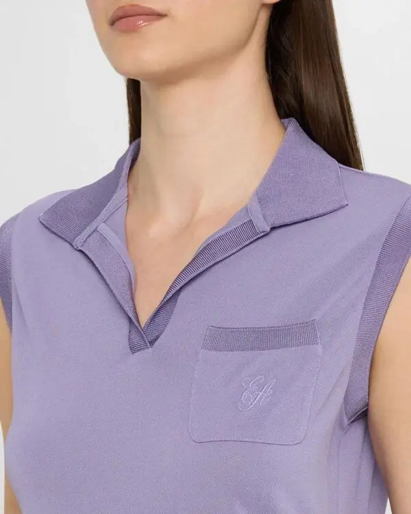 Emporio Armani Sleeveless Pique Polo - Lilac