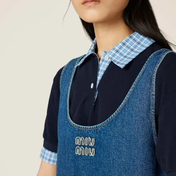 Buy Miu Miu Washed Denim Mini Dress - Navy At 33% Off