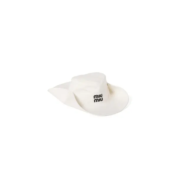 Miu Miu Drill Cowboy Hat - White/black