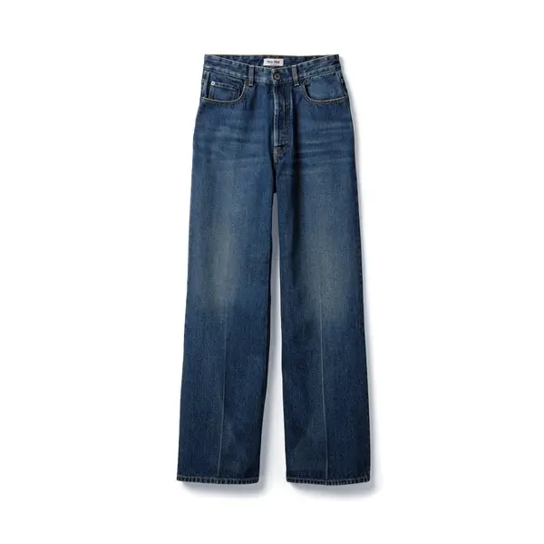 Miu Miu Washed Denim Flared Jeans