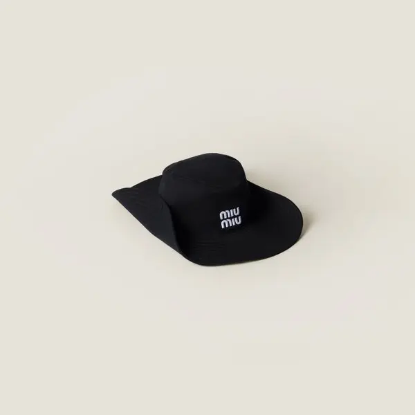 Miu Miu Drill Cowboy Hat - Black/white