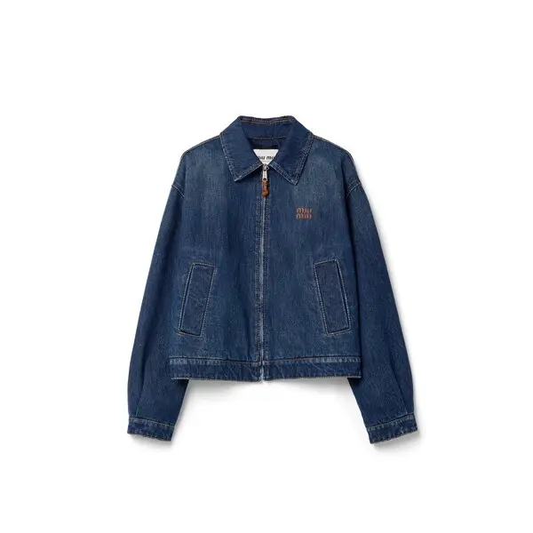 Miu Miu Denim Trucker Jacket - Navy